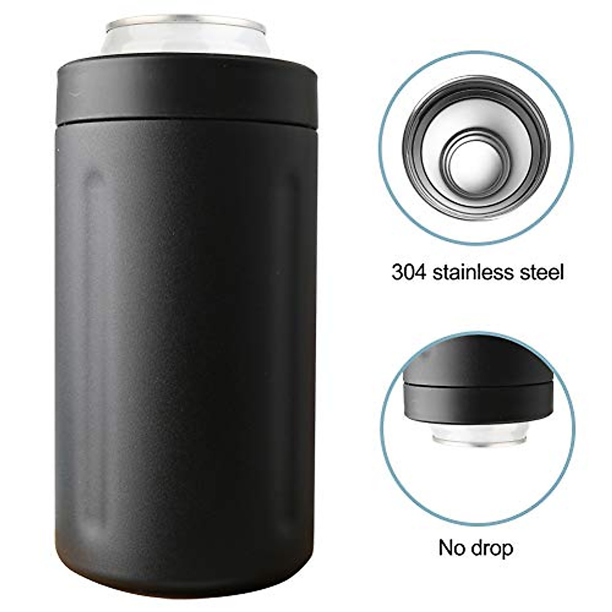 Aokpsrt Insulated 12oz Can Cooler 4 in 1 Slim Beer Can Cooler Double-walled Stainless Steel Beer Holder Suitable for Slim & Short Cans,Beer Bottles & As Drink Cup