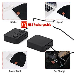 Wireless Beanie Hat with Wireless Headphones, Wireless Winter Hat Built-in HD Stereo Speakers, Men Gifts for Boyfriend Wireless Music Cap for Outdoor Sport Black