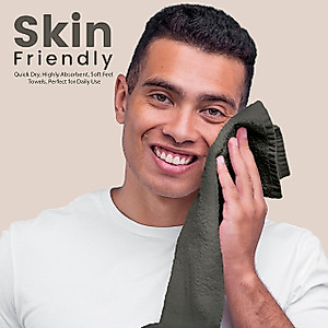Towel and Linen Mart 100% Cotton - Wash Cloth Set - Pack of 4, Quick Dry, Luxurious, Highly Absorbent and Soft Feel Premium Spa & Hotel Perfect for Daily Use (12 X 12 Grey)