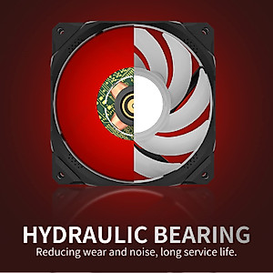 novonest 120mm PC Case Fan,3-Pin Red Led High Performance Mirror Cooling Fan,Low Noise High Airflow Ultra Quiet Computer Fan for PC Cases,Long Life Bearing Computer Cooling Fan,UA01RD3(3-Pack)