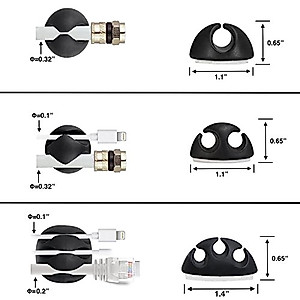 OHill Cable Clips, 16 Pack White Adhesive Cord Holders, Ideal Cable Management Cord Organizer Cable Organizer for Organizing Cable Wires-Home, Office, Car, Desk Nightstand