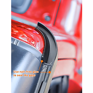 Savadicar Upgraded Version Rain Gutter Extensions, Roof Hard-Top ABS Rain Groove Diverter, Rainwater Deflector Compatible with 2007-2018 Jeep Wrangler JK JKU, Exterior Accessories, Black, 2 PCs