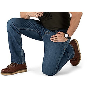 5.11 Tactical Men's Defender-Flex Straight Jeans, Mechanical Stretch Fabric, Classic Pockets, Style 74477, Medium Wash Indigo, 34W X 30L