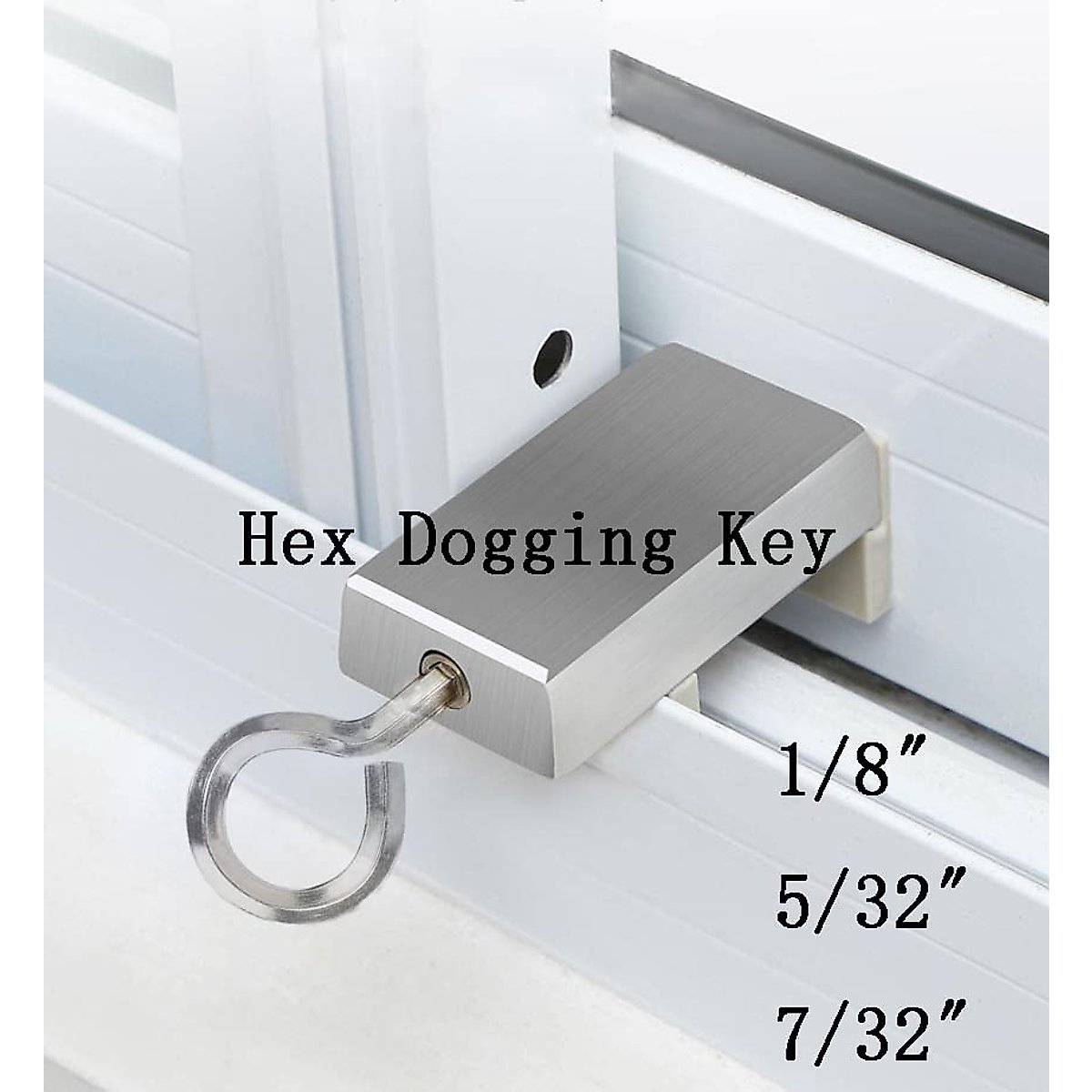 WOODGUILIN 1/8” Standard Hex Dogging Key with Full Loop, Key-Ring Style Dogging Key Set 1/8 Allen Wrench Key for Push Bar Door Panic Bars, Security Door Exit Devices,Solid Metal（10 Pack,1/8 black）
