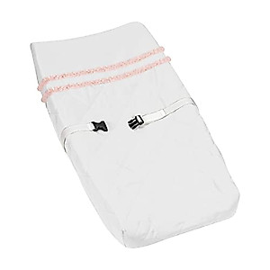 Sweet Jojo Designs Boho Bohemian Girl Baby Nursery Changing Pad Cover - Blush Pink and White Farmhouse Shabby Chic Designer Modern Minimalist Tuft Tufted Cotton