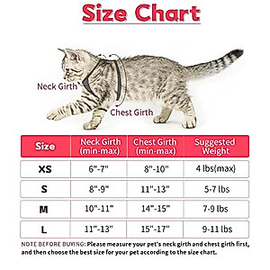 Cat Vest Harness and Small Dog Vest Harness for Walking, All Weather Mesh Harness, Cat Vest Harness with Reflective Strap, Step in Adjustable Harness for Small Cats (Red, XS)