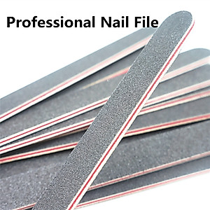 Nail Files Black Straight Nail File Double Sided VIVID STELLA Emery Board Sold by VIVI Nail