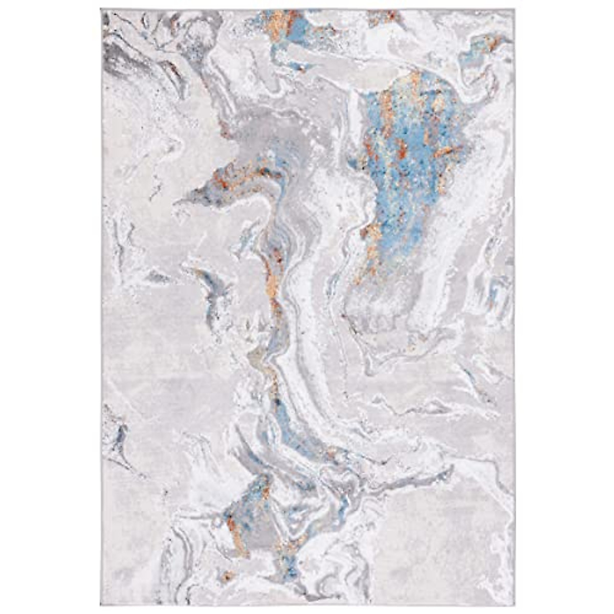 Safavieh Amelia Collection 9' x 12' Grey/Blue Gold ALA277K Modern Abstract Non-Shedding Area Rug