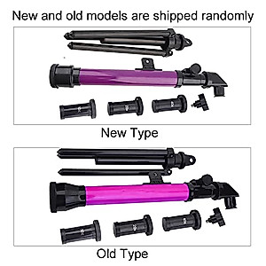 Telescope for Kids Beginners, Travel Scope, Equipped with 20X, 40X, 60X Interchangeable Eyepieces, Portable Travel Telescope with Tripod, Best Gift for Child (Purple)