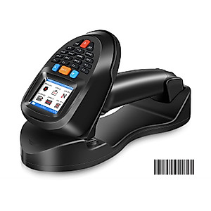 Wireless Barcode Scanner JRHC Portable Barcode Reader 1D PDF Inventory Scanner Data Collector Handheld Barcode Scanner with 2.2 inch LCD Screen & Charging Base…