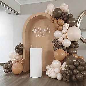 Dark Brown Balloons, 140pcs 18 12 10 5 Inch Different Sizes Pack Party Latex Balloons for BOHO Birthday Halloween Holiday Balloon Garland as Party Decorations