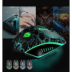 Multimedia Knob Computer Mechanical Keyboard Sandblast Metal Panel,104-Keys Conflict Free Buttons Gaming Keyboard,Dazzle Colour on Both Side, Mouse+Mouse Pads (Black/Raionbow Backlit/Blue Switch)