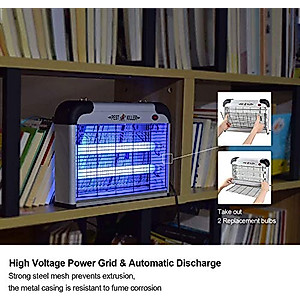 Electric Bug Zapper/Pest Repeller Control-Strongest Indoor 2800 Volt UV Lamp Flying Fly Insect Killer Files Killer Repellent Traps Eliminator Catcher Lure Zap Kills Mosquito