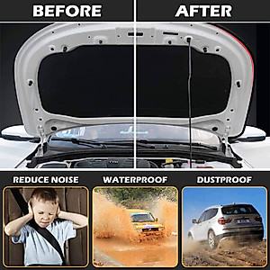 33Feet Long Universal Self Adhesive Auto Rubber Weather Draft Seal Strip 51/100 Inch Wide X 1/5 Inch Thick,Weatherstrip for Car Window and Door,Engine Cover (2 Rolls of 16.5 Ft Long)