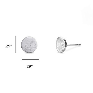 Boma Jewelry Sterling Silver Iced Finish Circle Stud Earrings
