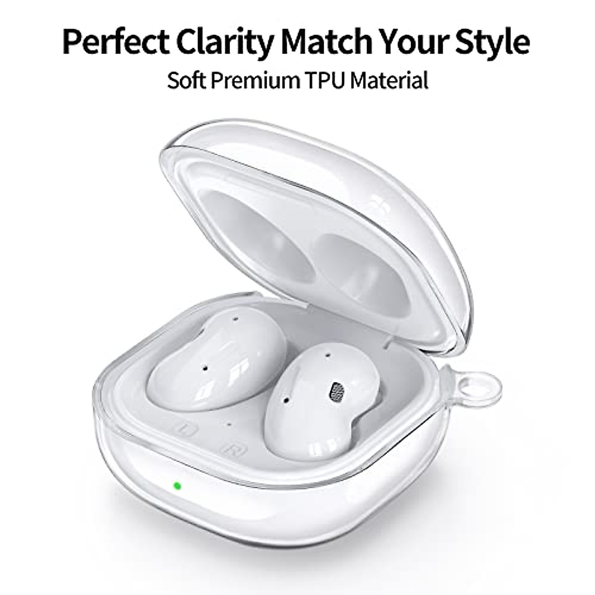 AIRSPO Clear Case Compatible with Samsung Galaxy Buds 2 Pro/ Galaxy Buds 2/ Galaxy Buds Pro/ Galaxy Buds Live Case Transparent Case Cover (Clear)