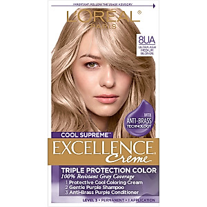 L’Oréal Paris Cool Supreme Permanent Hair Color, Ash Ultra Ash Medium Blonde 8.11, (Pack of 1)