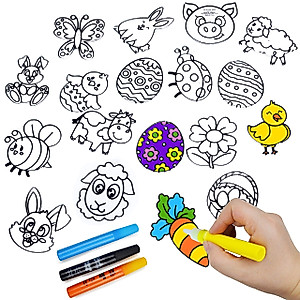 Klever Kits 18 Pcs Easter Suncatchers Crafts Set, Suncatcher Window Art Craft Kit for Kids Art & Home School Activities Party Favor Easter Party Supplies