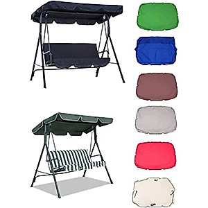 Outdoor Swing Canopy Replacement,Anti-UV/Waterproof Patio Chair Top Cover for Swing,Replacement Canopy Cover for 2/3-Seater-Swing Chair(Top Cover Only)
