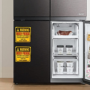 Beer Fridge Magnet - Funny Warning Sign,Do Not Put Food, Water, Or Other Shit in This Fridge (4 * 4)