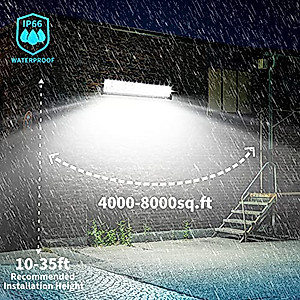UJLOE 300W LED Flood Lights Outdoor, IP66 Waterproof, 33000LM, 100V-120V, Super Bright Outdoor Security Lights, 6000K Daylight White, Floodlights for Backyard, Garage, Garden, Lawn