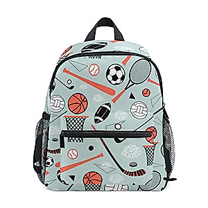 Selerdon Kid's Toddler Backpack Basketball Soccer Baseball Schoolbag for Cute Boys Girls, Daycare School Children Kindergarten Bag Preschool Nursery Travel Purse Bag