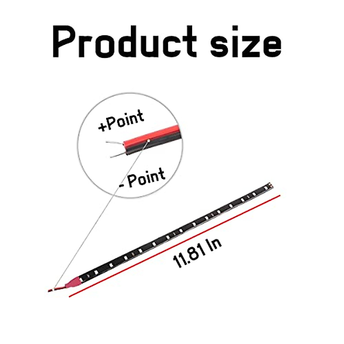 Car LED Strip Light, DC 12V Waterproof Light Strip for Cars, 6PCS 15 SMD Cuttable Connectable Car Underglow Decoration, Led Interior Exterior Lights Strip for Bedroom Mirror Kitchen (Red)