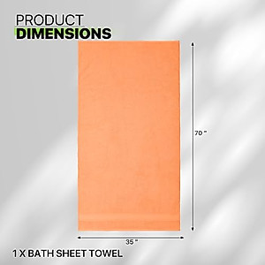 Magshion Extra Large Cotton Bath Sheet for Bathroom Adults Oversized Quick-Dry Bath Sheet Towel, Peach