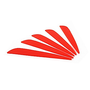 Letszhu Arrows Vanes 4 Inch Plastic Feather Fletching for DIY Archery Arrows 50 Pack (Red)