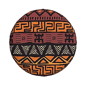 African Mud Cloth Tribal Spare Tire Cover 15 Inch Waterproof Dust-Proof Wheel Tire Cover Wheel Protector Fit for Trailer, Rv, SUV and Many Vehicle