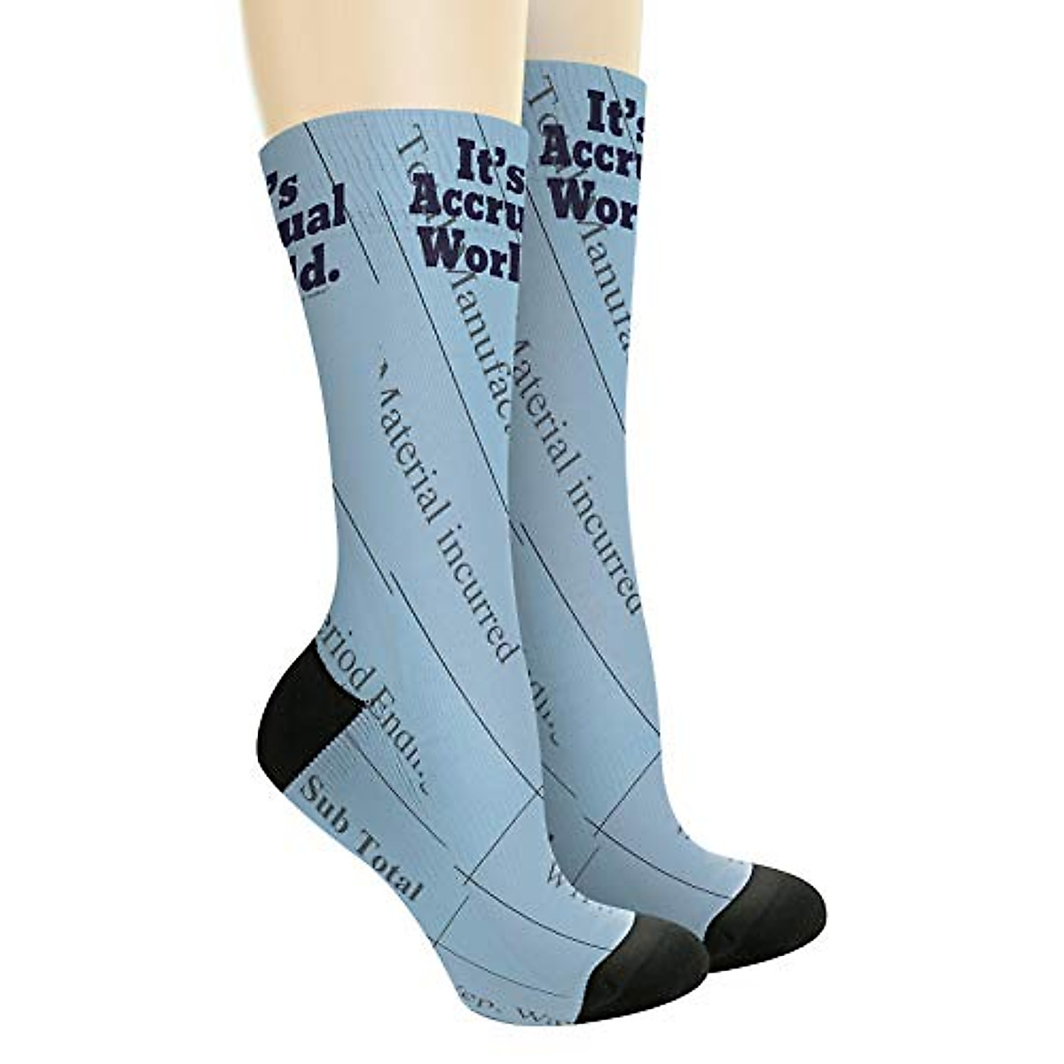 Accounting Socks It's Accrual World 1-Pair Novelty Crew Socks