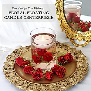 Acmee Pack of 4 Wax Flickering LED Waterproof Floating Candles Warm White Tealights 3 Inch Battery Operated Flameless LED Floating Candles for Centerpiece Wedding Pool Party Decor