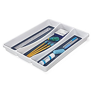 Copco Basics 3 Compartment Drawer Organizer, Steel Blue