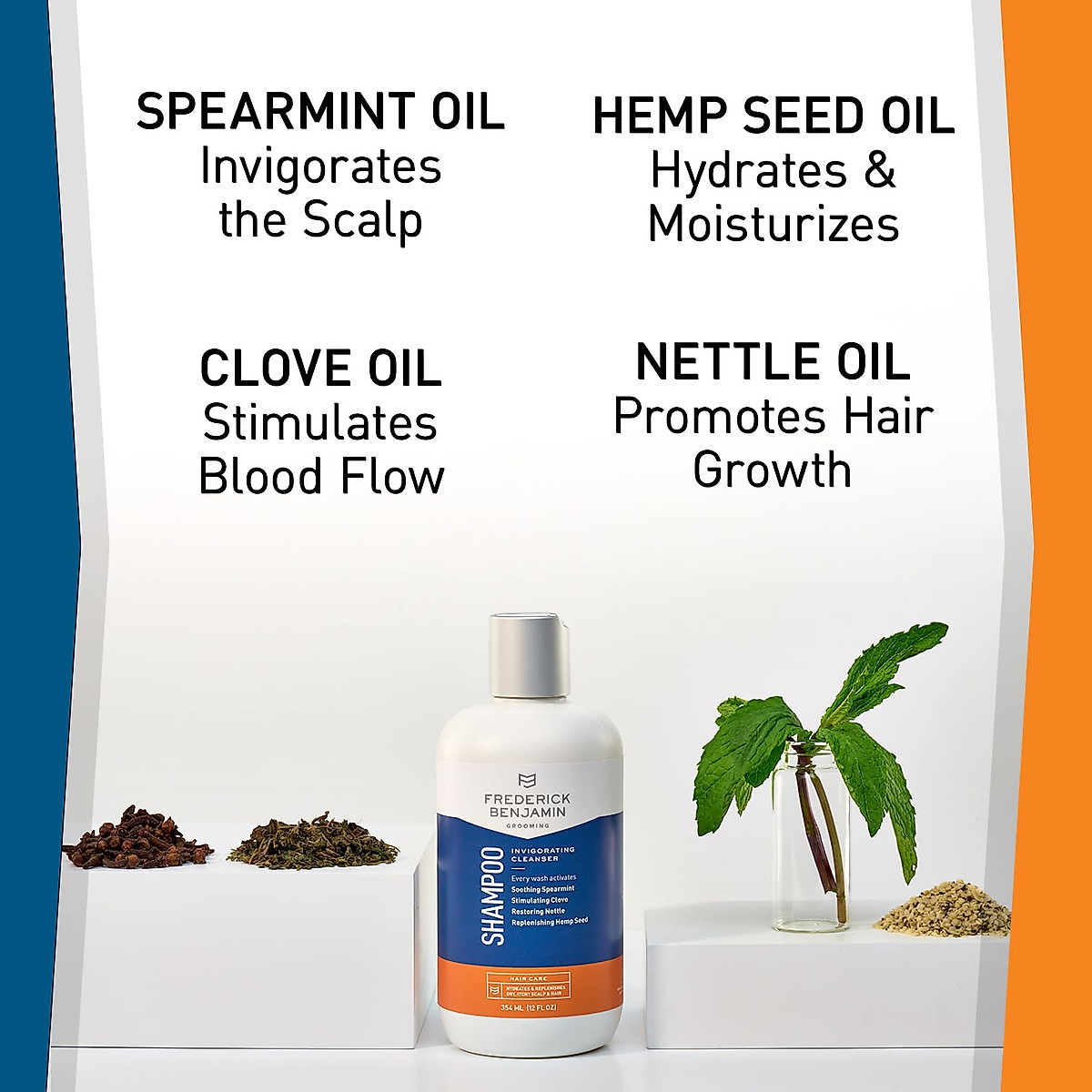 Frederick Benjamin Shampoo, with Natural Oils, Cleanses & Hydrates Dry Scalp & Hair, 12oz