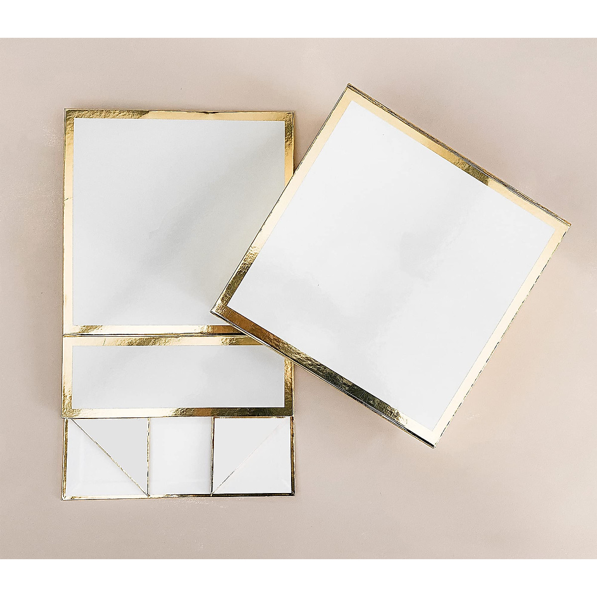 Bridesmaid Proposal Box with Gold Edge | Set of 3 Empty Boxes | DIY Will You Be My Bridesmaid Gift Box Large White and Gold