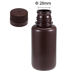 uxcell Plastic Lab Chemical Reagent Bottle 250ml/8.5oz Small Mouth Sample Sealing Liquid Storage Container Brown 3pcs