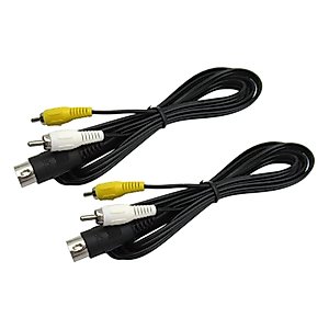 CØLIPSØ 6FT RCA TV AV Audio Video Cord Cable for Sega Genesis & Sega Master System