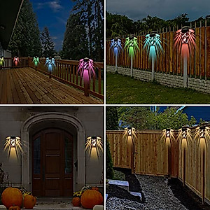 Solar Fence Lights, 6 Pack Waterproof Solar Wall Lights with RGB & Warm White Mode, Lighting Decorative Garden Lights with Auto On/Off, Perfect for Fence, Backyard, Garden, Front Door, Patio.