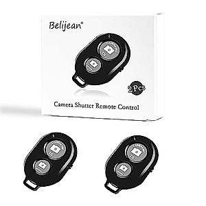 Bluetooth Remote for iPhone Camera - Belijean Bluetooth Remote Compatible with All iPhone, iPad and Tablets, Bluetooth Clicker for Photos & Videos 2 Pack