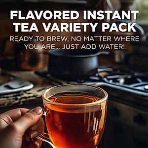 Maud's Instant Peach Tea (Insta Just Peachy), 26ct. Solar Energy Produced Single Serve Peach Flavored Tea Instant Travel Stick Packs, Instantly Hot or Iced Tea, 100% California Tea Blend