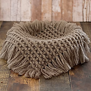 Coberllus Newborn Baby Photo Props Blanket Handmade Knitted Twist Wrap Posing Aid Backdrops for Boy Girls Photography Shoot (Soft Brown)