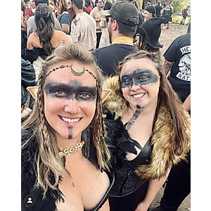 Merroyal Moon Head Chain Vintage Crystal Headpieces Hair Acessories with 2 Pairs Latex Elf Ear for Women (Bronze)