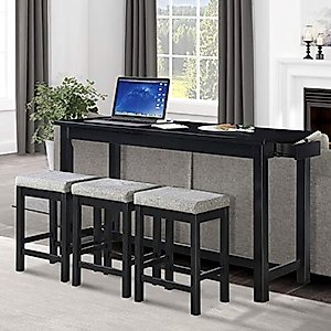 Lexicon Woodland 4-Piece Counter Height Dining Set, Black