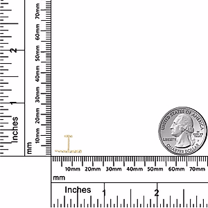 AVORA 14K Yellow Gold Graduated Bezel-Set Simulated Diamond CZ Curved Bar Cartilage Piercing Flat Back Earring Body Jewelry (18 Gauge)