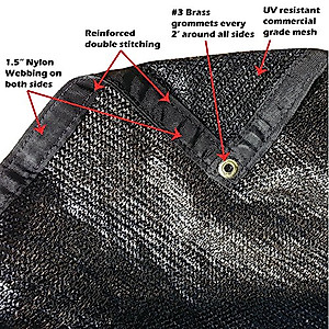 Xtarps - 6' x 10' - 60% Light Weight Shade Cloth, Sun Shade, Shade sail, Black Color