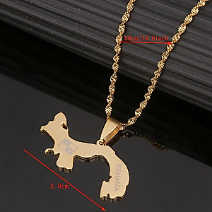 Stainless Steel Panama Map Pendant Necklaces Panamanian Maps Jewelry Gifts