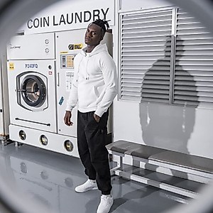 TOLOER Men's Hoodies Pullover Slim Fit Solid Color Sports Outwear Sweatshirts White XX-Large