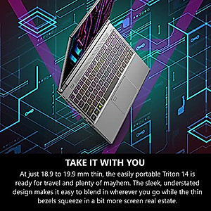 Acer Predator Triton 14 Gaming/Creator Laptop | 13th Gen Intel i7-13700H | NVIDIA GeForce RTX 4070 | 14" Mini LED 250Hz G-SYNC Display | 16GB LPDDR5 | 1TB PCIe Gen4 SSD |WiFi 6E | PT14-51-7979, Silver