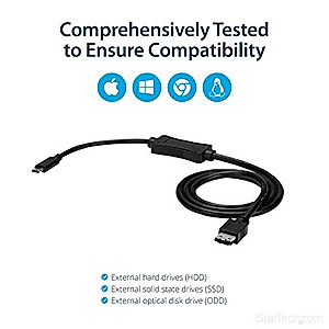 StarTech.com USB C to eSATA Cable - 3 ft / 1m - 5Gbp - for HDD/SSD/ODD - External Hard Drive Adapter - USB 3.0 to eSATA Converter (USB3C2ESAT3)
