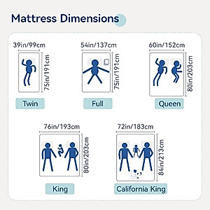 Amazon Basics Memory Foam Mattress, Soft Plush Feel, California King, White/Grey, 84 x 72 x 12 inches (LxWxH)